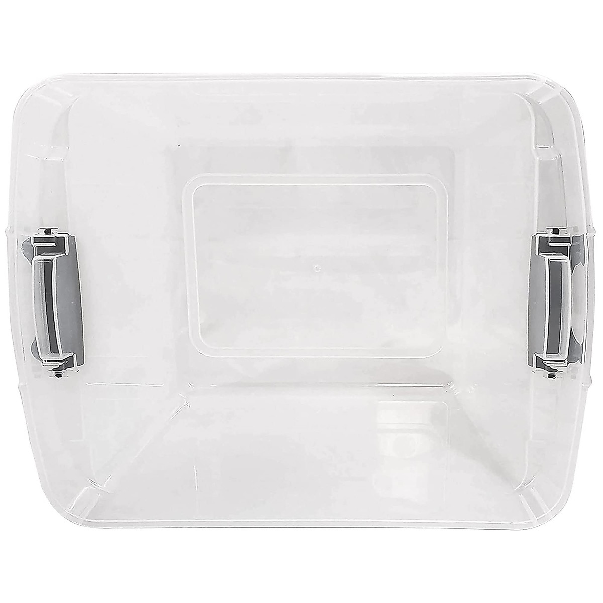 Homz 31 Quart Secured Seal Latch Extra Large Single Clear Stackable Storage Container Tote with Grey Handles for Home, Garage, or Basement (8 Pack)