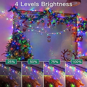 shineshine 197FT 600LED Christmas Lights Outdoor, Waterproof 8 Lighting Modes String Lights with Remote and Timer, Xmas Lights for Indoor Outside Party New Year House (Multicolor)