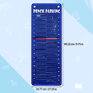 Pencil Pocket Chart Pencil Parking Pocket Chart Pencil Dispenser Organizer Holder Nylon Fabric with Grommets and Magnetic Strip for Kids Teachers Classroom School Storage Supplies (Simple)