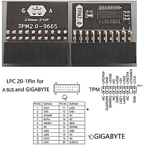 Replacement TPM2.0 Encryption Security Module, 20-1 Pin 2 * 10P TPM GA 20-1 Pin Remote Card Compatible with WIN11 2.0 System, for Gigabyte Platform Protection Module