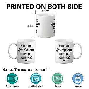 You're The Best Grandma Keep That Coffee Mug Funny Coffee Mug for Grandma Birthday Mother's Day Gift for Grandma from Granddaughter Grandson Grandchildren Grandkids 11 Ounce White