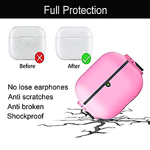 Compatible with Airpod 3rd Generation Case with Lock, Airpods 3 Locking Case, Apple Air Pod Pro Gen 3 Case Cover, Cute Airpod 3 Case for Women Protective, Hard Earbuds Cases with Keychain, (Pink)
