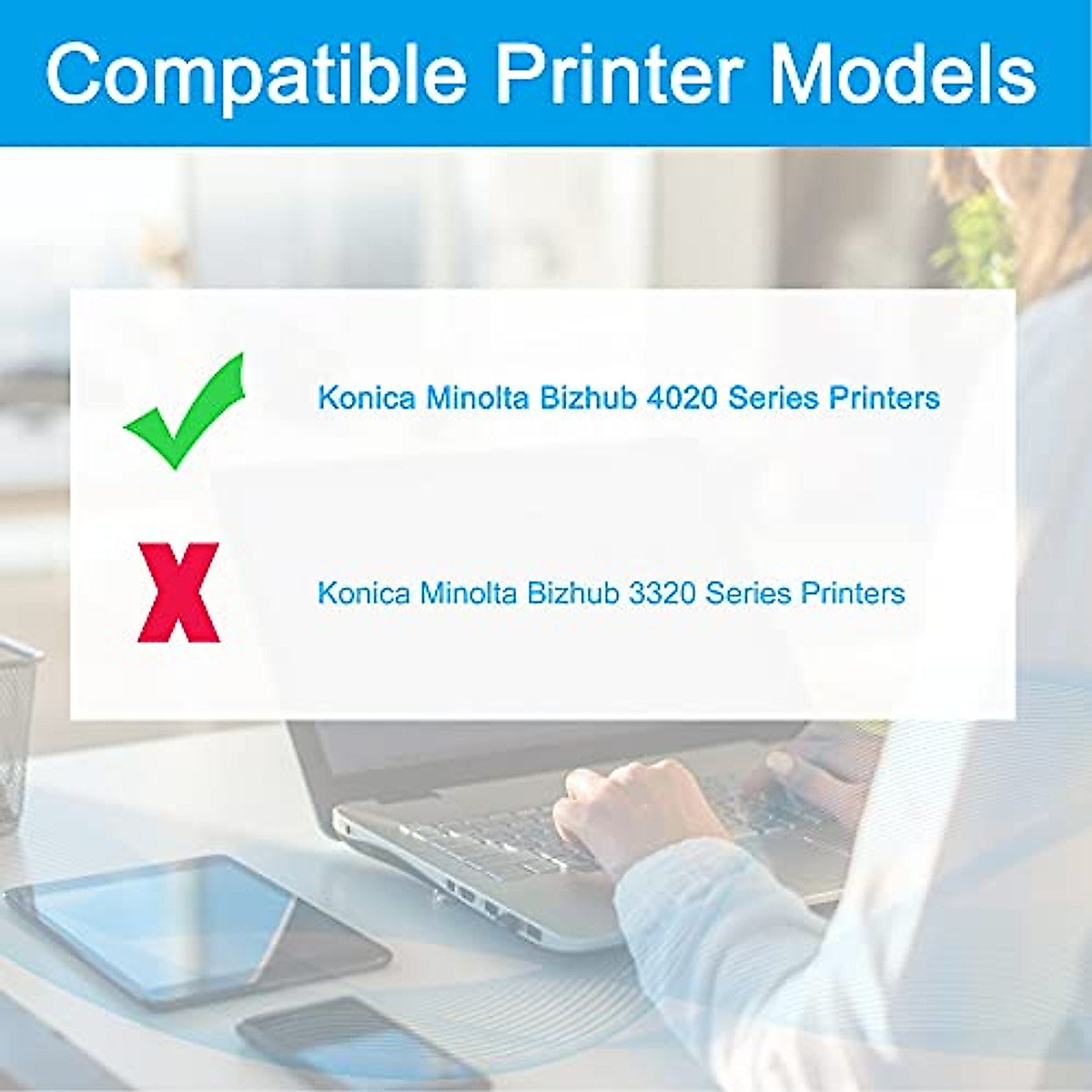LCL Compatible Toner Cartridge Replacement for Konica Minolta TNP40 TNP-40 TNP42 TNP-42 A6WN01F A6WN01W 20000Pages Bizhub 4020 Series Printers (1-Pack Black)