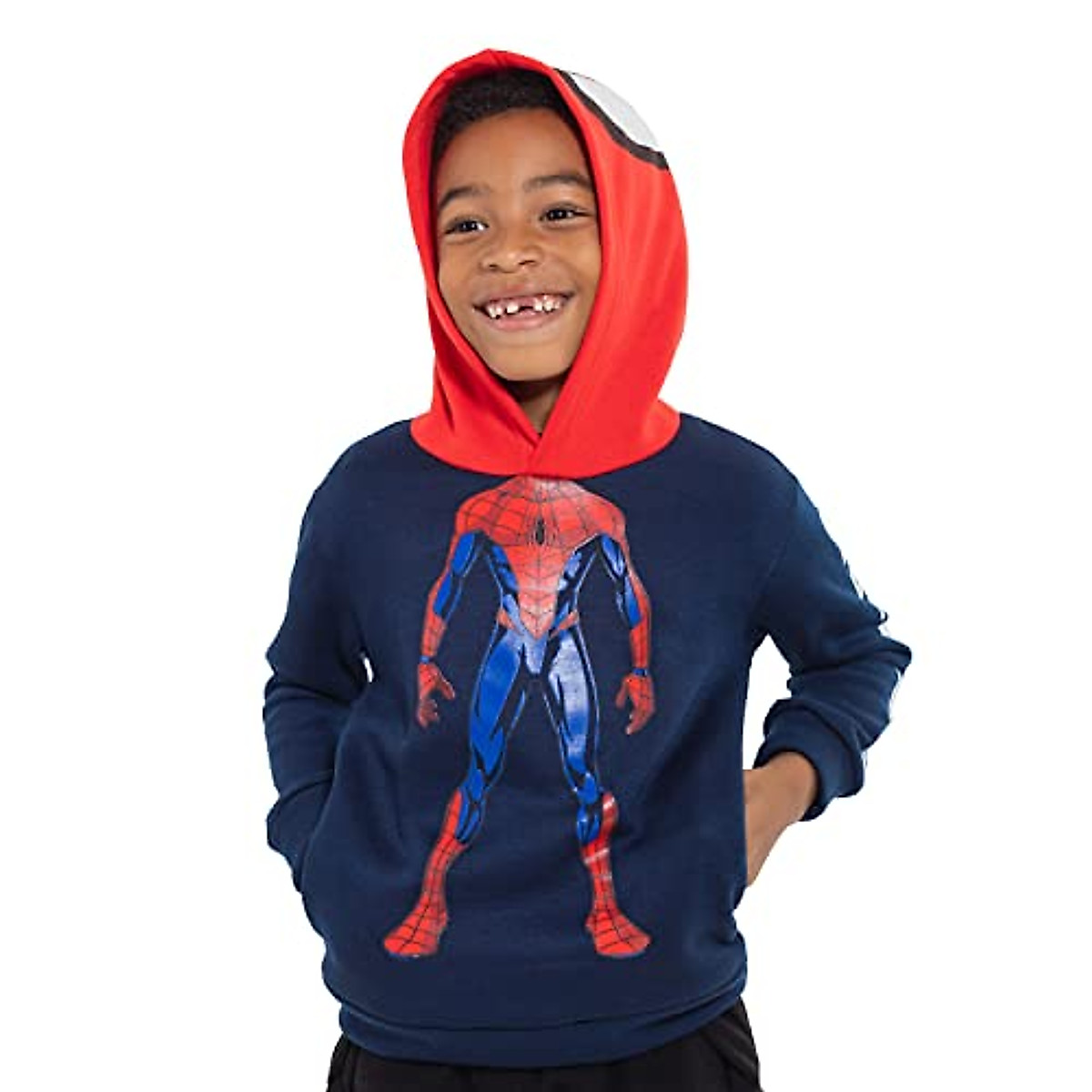Marvel Spider-Man Little Boys Fleece Pullover Hoodie Blue 7-8