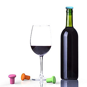 Bakerpan Silicone Wine Stoppers for Wine Bottles, Wine Bottle Stopper, Reusable Wine Corks - Set of 4