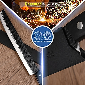 XYJ Slice Cooking Knife With Edge Guards Protector,Kitchen Knife,Japanese Chef Knives,Meat Vegetable Cutting Carving Brisket Knife,Long Blade,Full Tang (11.5 Inch)