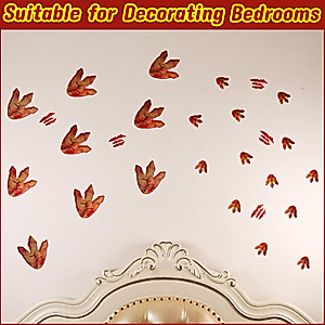 QUXOZHLU 80 Pieces Dinosaur Decor Footprints Dinosaur Party Decorations Dinosaur Wall Decals Peel and Stick Dinosaur Wall Stickers Floor Decals Dinosaur Room Decor for Boys,Baby,Bedroom,Nursery