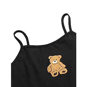 SOLY HUX Girl's 2 Piece Outfits Short Sleeve Crop Top and Cartoon Print Cami Dress Set Multicoloured 11-12Y