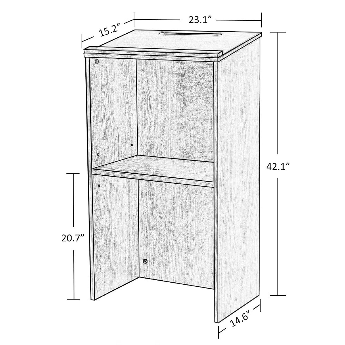 Panana Podium Stand- Portable Podium Stand Hostess Stand Desk with Adjustable Shelf for Churches, Lectern Classrooms, Office (White)