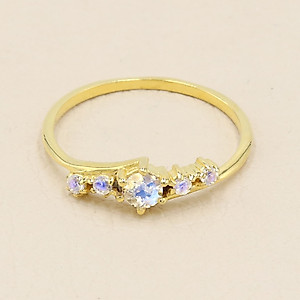 Engagement Ring, Dainty Moonstone Ring For Her, Minimalist Gold Moonstone Ring, Promise Ring For Women, Wedding Gift Ring, Gifts for Her (5)