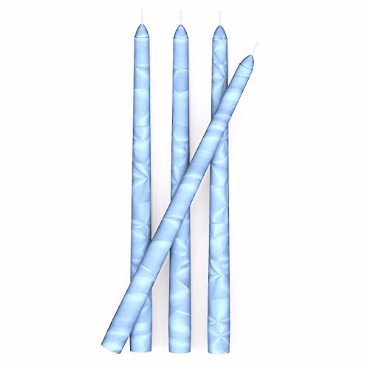 CANDWAX 10 inch Unscented Candles Set of 4 - Dripless Taper Candles Colored As Frost - Long Tapered Candles Ideal As Dinner Candles, Candle Décor and Wedding Candle - Light Blue Candlesticks