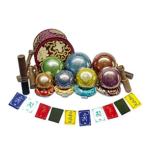 ESK Chakra Healing Tibetan Singing Bowl Set of 7 for Meditation- Himalayan Singing bowls, ESK 11