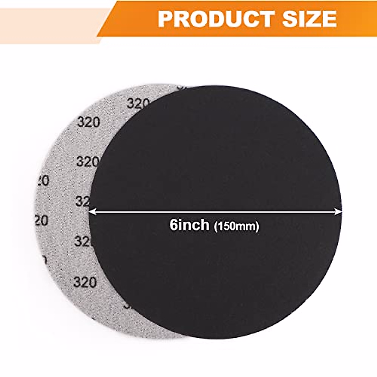 6 Inch (150mm) 3000 Grit High Performance Waterproof Hook & Loop Sanding Discs Heavy Duty Silicon Carbide Round Flocking Sandpaper for Wet/Dry Sanding Grinder Polishing Accessories, 20-Pack