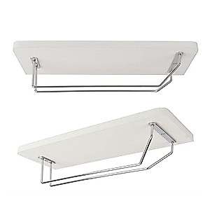 Wine Rack Wall Mounted, Wall Mount Wine Rack with Wine Glass Holder, Wall Holder White Floating Wine Shelf Holder with 8 Wine Bottle Holders for Home Kitchen