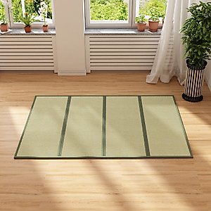 Mjkone Grass Futon Mattress with Natura Fragrance, Folding Floor Bed Suitable for Japanese and Pastoral Style, Cozy Tatami Grass Mat for Living Room-Twin