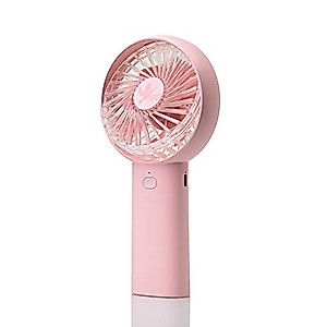 NEW! Mini Handheld Fan, USB Power Bank 5,200mAh, Small Personal Portable fan, Powerful 4 Speeds, Rechargeable Desk Fan, Eyelash Fan for Makeup, Angle adjustable, Kids Girls Women Men Indoor Outdoor Traveling. (Pink)