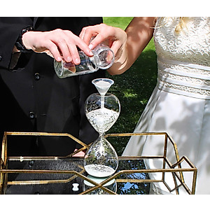 Lillian Rose Hourglass Wedding Unity Sand Ceremony Set, 3.25x3.25x8.25, Clear