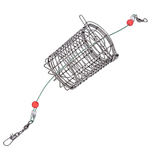 SPYMINNPOO Fishing Bait Cage, 5Pcs Fishing Bait Cages Lure Cage Stainless Steel Fishing Trap Basket Feeder Holder Vehiclemirror Other Fishing Tools and Accessories(M£©