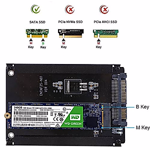 BEYIMEI M.2 NGFF to SATA Adapter Card, B-M Key, Supports 2230, 2242, 2260, 2280mm M.2 SSDs