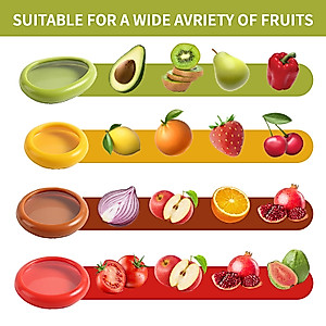Defresit Silicone Fruit Storage Boxes, Avocado Saver, Onion Keeper, Garlic Holder, 4-Pack, 2"L x 5"W x 2"H, 0.82 Pints, BPA Free, Air Tight, Non-Porous, Durable, Refrigerator Safe