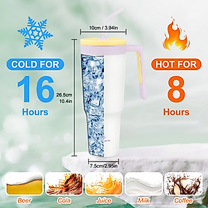 PHILORN 40 oz Tumbler with Handle & Lid, Spill Proof Large Tumbler Cup with Straw - Stainless Steel Vacuum Insulated Travel Water Mug Leak Resistant for Cold Tea or Coffee - Gifts for Women Men