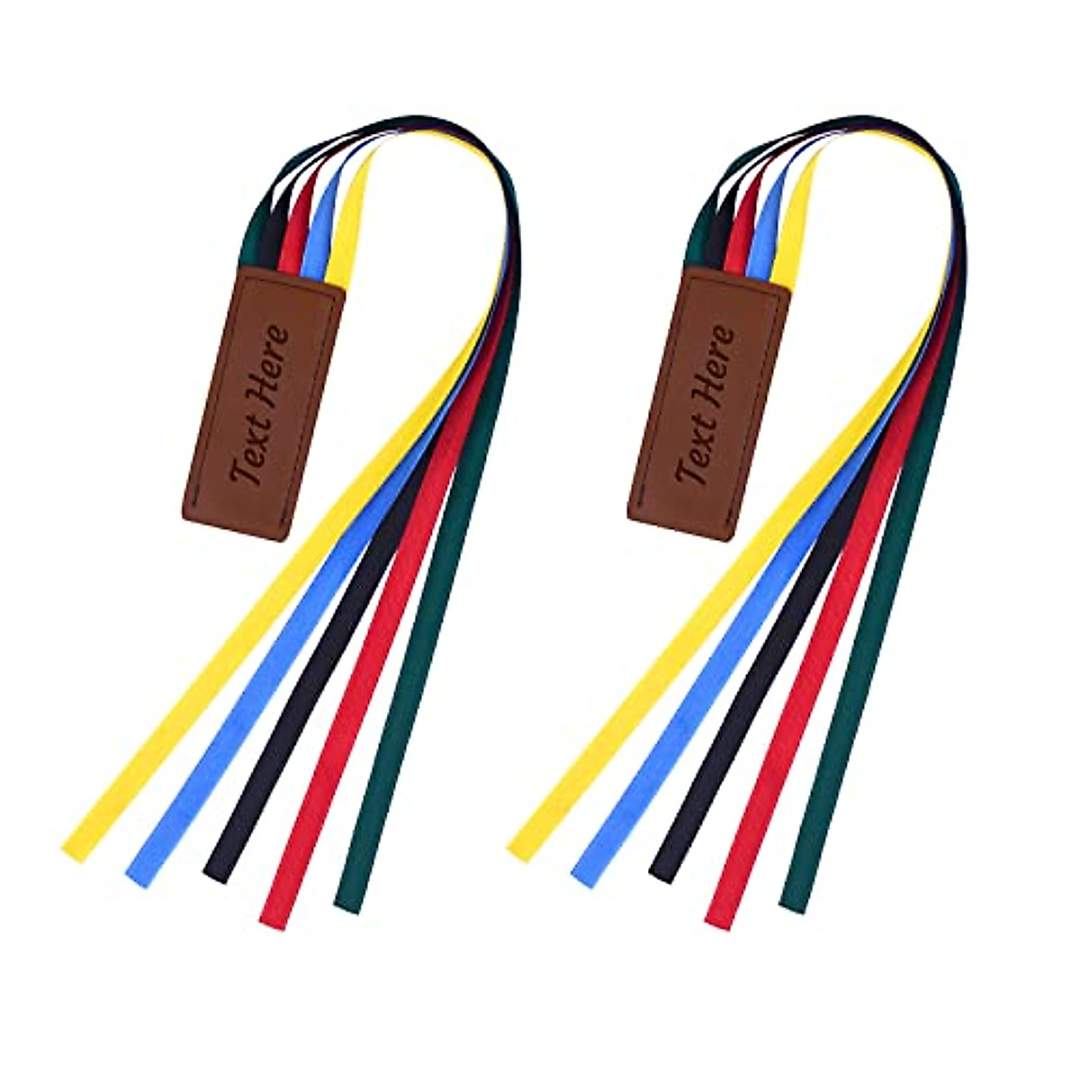 Bible Bookmark, 2 Pcs Personalized Leather Bookmark with Text, with Colorful Ribbons Bookmark for Books (2)