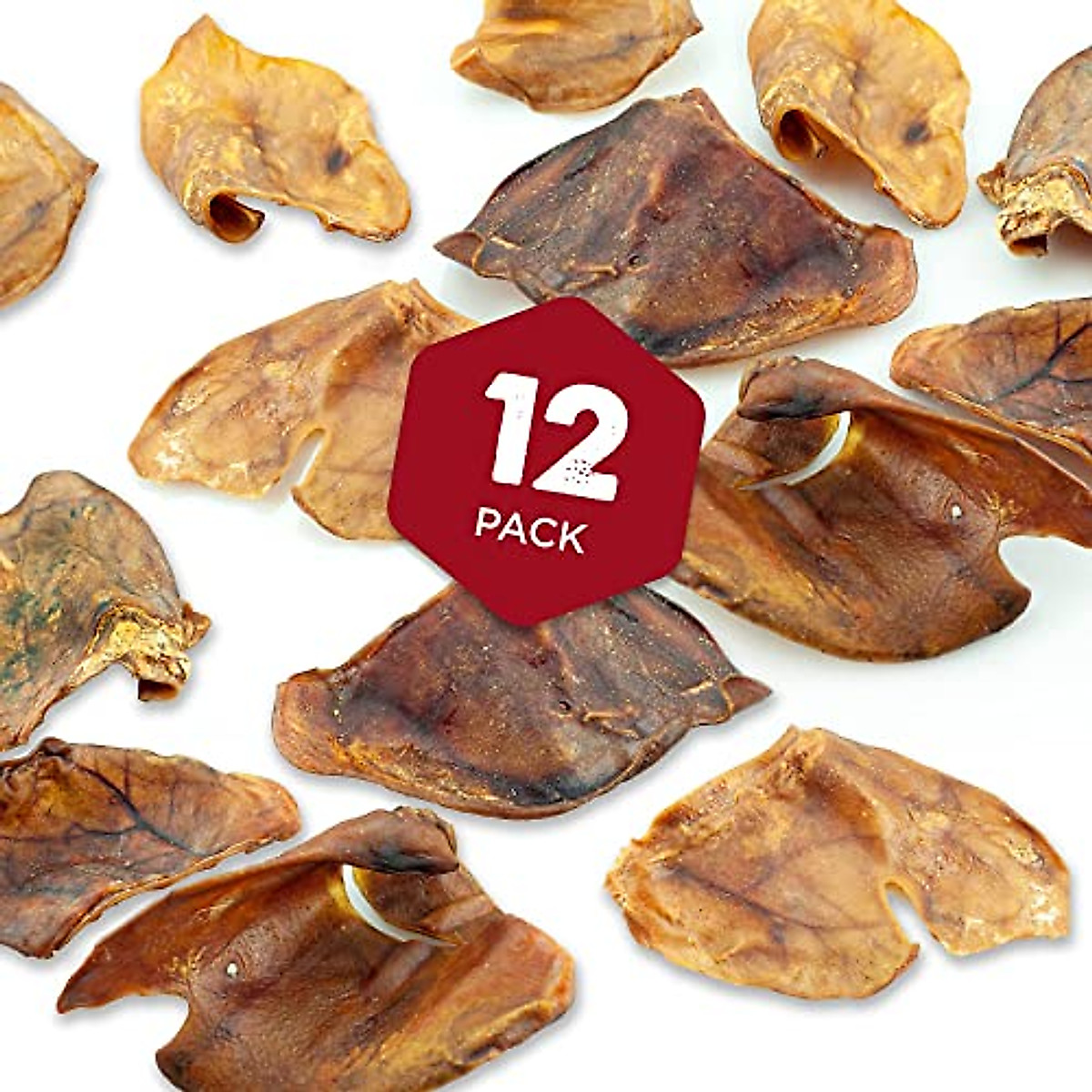 Best Bully Sticks All Natural USA Baked & Packed Pig Ears for Dogs - Single Ingredient Highly Digestible 100% Pork Dog Chew Treats - Great for Puppies, Small, Medium, and Large Dogs - 12 Pack