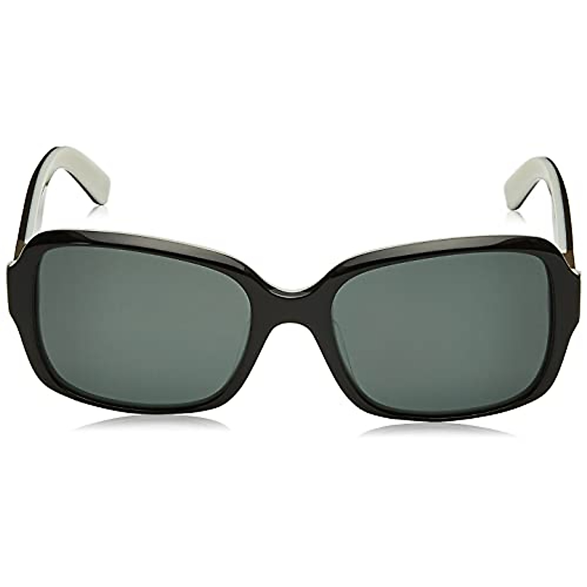 Kate Spade New York Women's Annora Rectangular Sunglasses, Black White/Gray Polarized, 54 mm