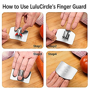 Finger Guards for Cutting, Stainless Steel 304 Finger Guard for Cutting Food, Finger Protectors, Finger Protector, Avoid Hurting when Slicing and Dicing, 2 Pieces