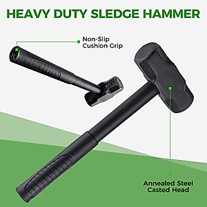 Optimech Kindling Splitter 10 x14.5in, Solid Cast Steel Log Splitter for Wood 9LB Heavy Duty with Half Ring - Manual Firewood Cracker Splitting Tool for Outdoor Camping (L)