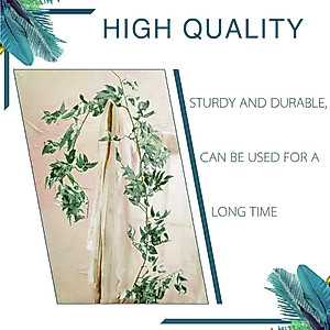 ANPHSIN 5 Pack (28ft) Artificial Willow Leaves Vines Twigs- Fake Silk Hanging Willow Plant Greenery Garland String for Indoor Wedding Party Crowns Wreath Decor, Outdoor Wall Garden Decoration