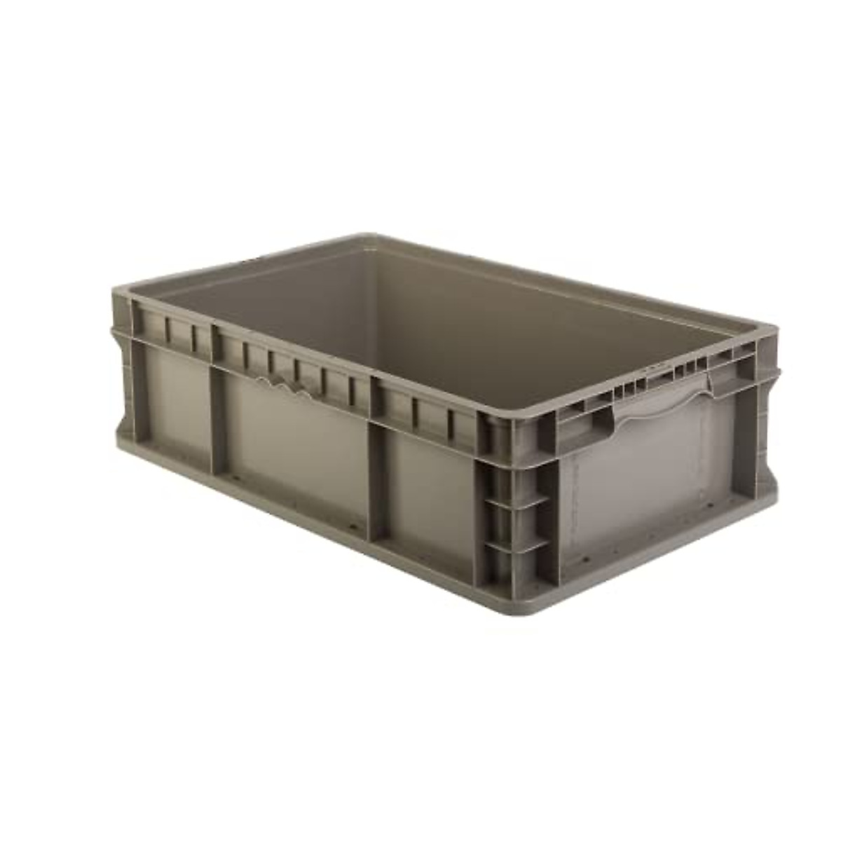 Hudson Exchange 24 x 15 x 7.5 (2 Pack) Straight Wall Handled Storage Container Tote, Gray/Brown