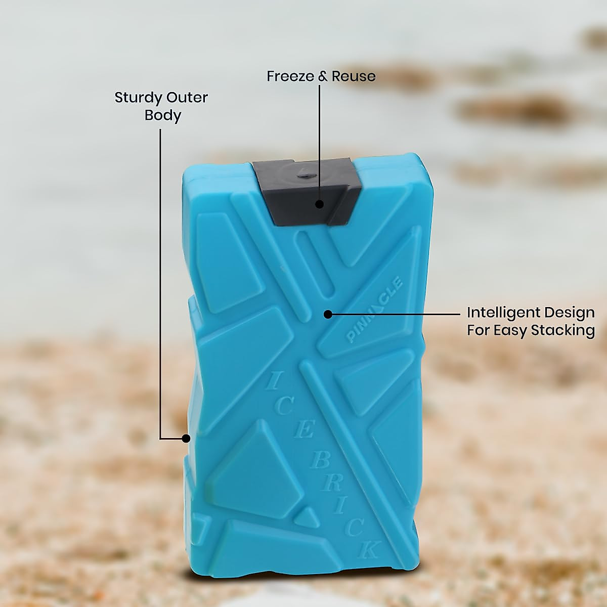 Pinnacle Ice Blocks for Cooler Set of 2, 20oz, Blue, Reusable, Leak-Free, Long Lasting, Non-BPA, Food Safe