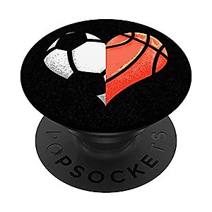 Soccer Basketball Ball Heart Football Valentines Day PopSockets Swappable PopGrip