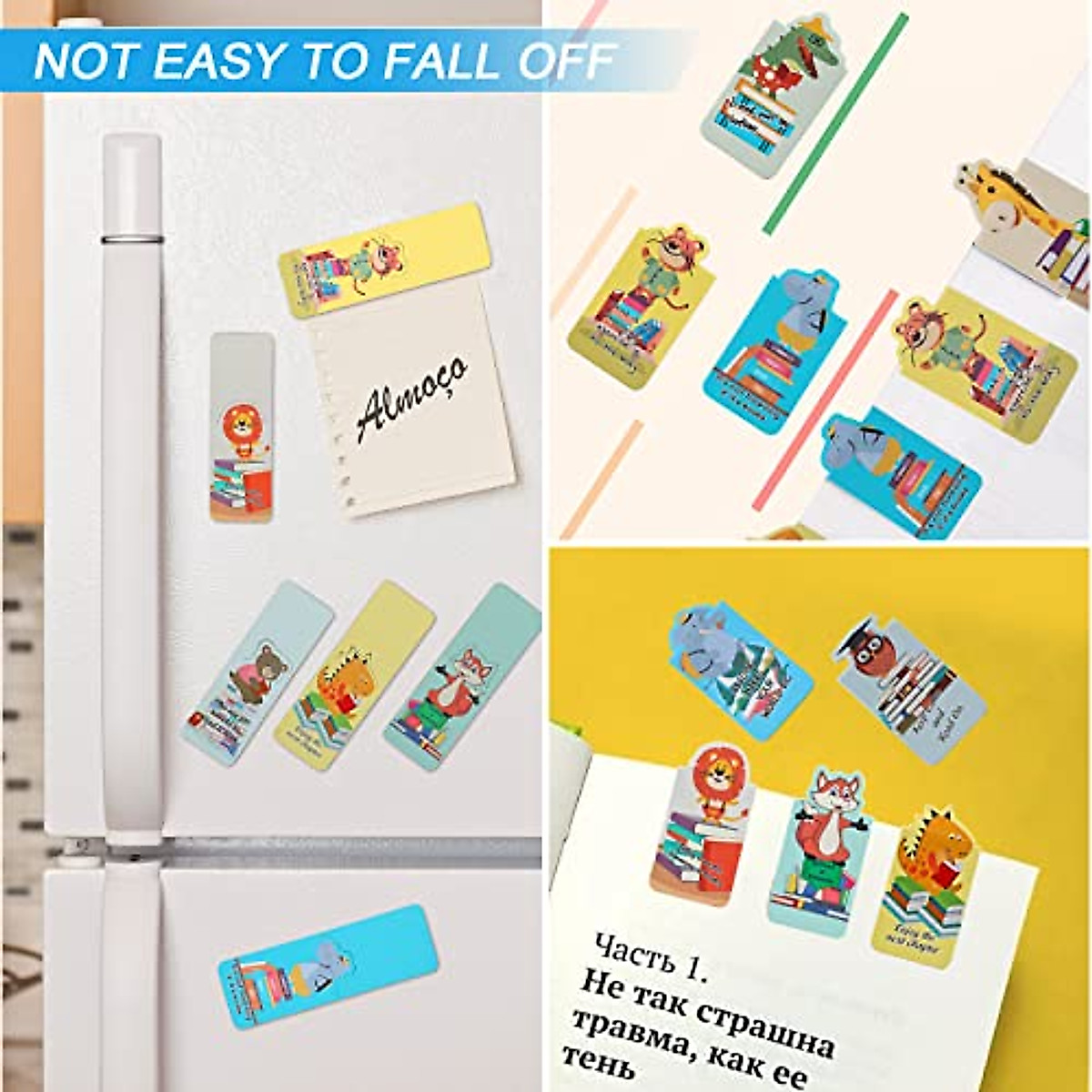 MWOOT 24Pcs Animal Magnetic Bookmarks, Magnet Page Markers Kit for Reading Lover, Creative Magnetic Page Clips Bookmark for Kids Students School Office Book Lovers Reading Supplies (12 Styles,5.5x3CM)