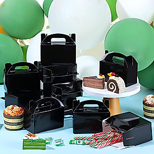 Nezyo 96 Pcs Party Gift Boxes Gable Candy Treat Boxes Party Favor Goodie Boxes Small DIY Paper Dessert Boxes for Kids Christmas Party Birthday Baby Shower Wedding 4.7 x 2.4 x 2.8 inches (Black)
