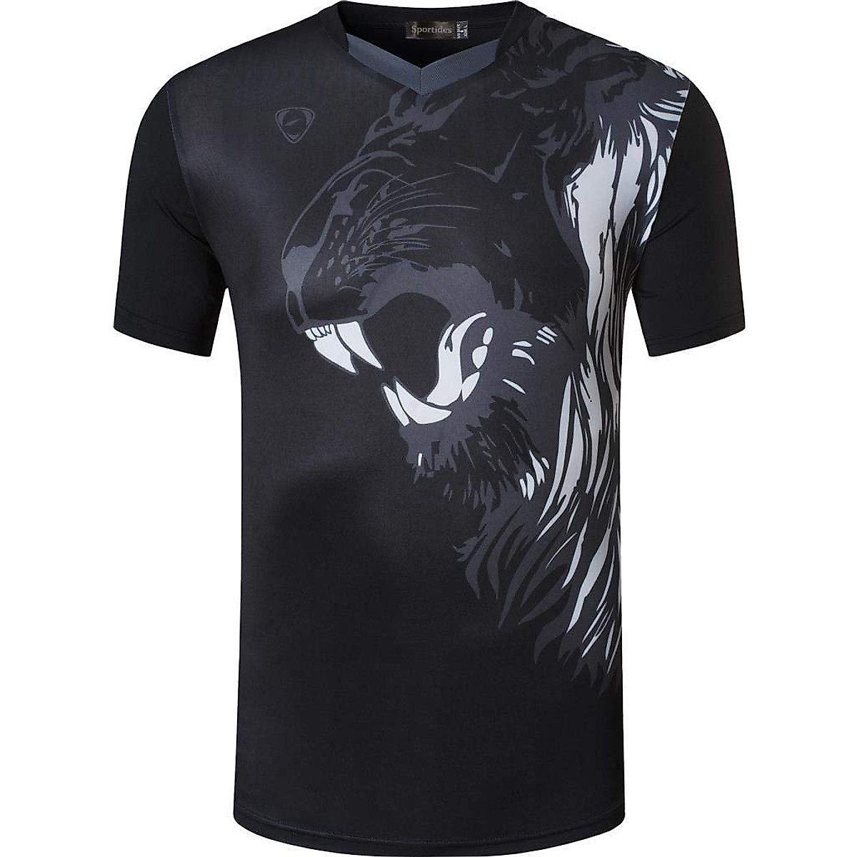 Sportides Men's Short Sleeve Sport Tee Shirts T-Shirts Tshirt Tops Runningshirt Golf Tennis Bowling Running LSL264 Black XXL