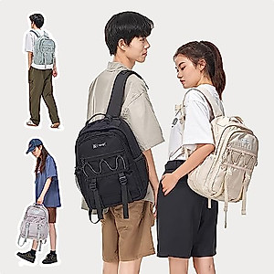 OIWAS Travel Backpack for Women, 15.6 Inch Laptop Bag Unisex 24L Fashion Bag Casual Daypack Large Capacity Computer Backpacks for Work Outdoor Hiking (Off white)