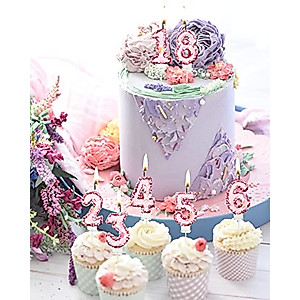 2.8" Birthday Number Candle Glitter Happy Birthday Cake Candles for Birthday Mermaid Themed Party Wedding Anniversary Celebration Supplies