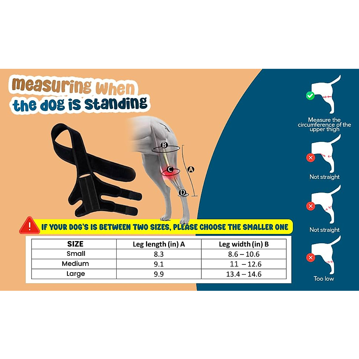 HAPPY PETS CO Dog Knee Brace Adjustable Front Hind Leg Brace for Cruciate Ligament Injury, Luxating Patella, Torn ACL