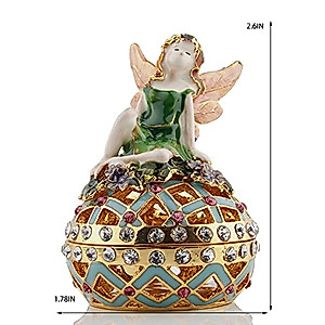 SEVENBEES Angel Figurines Collectibles Angel Gifts for Women Girls Jewelry Box Trinket Boxes Hinged Ring Holder