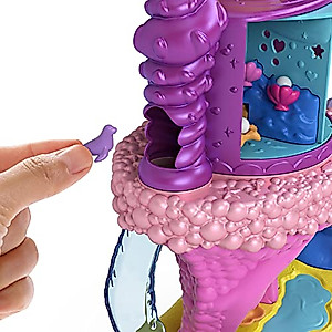 Polly Pocket Rainbow Funland Mermaid Cove Ride Playset, Polly & Mermaid Dolls, Accessories, Dispenser Feature for Surprises, Great Gift for Ages 4 & Up