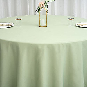 Balsa Circle 132 inch Sage Green Round Polyester Tablecloth Fabric Table Cover Linens - for Wedding Party Banquet Reception Events Kitchen Dining