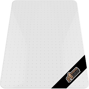 Gorilla Grip Office Chair Mat for Carpet Floor, Slip Resistant Heavy Duty Under Desk Protector Carpeted Floors, No Divot Plastic Rolling Computer Mats, Smooth Glide Semi Transparent Design 47x29 Clear