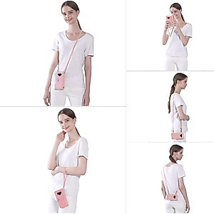 MODOS LOGICOS Crossbody Bag for Samsung Galaxy Note 9 6.4", [Shoulder Wrist Straps] [Zipper Storage] [11 RFID Card Slots 3 ID Window] PU Leather Purse with Removable Inner Magnetic TPU Case - RoseGold