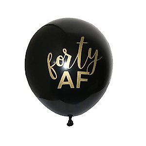 Kunggo Forty af Black Latex Balloons,12inch (16pcs ) 40 Birthday Party decor,MenWomen's 40th BirthdayAnniversary Party Decorations Supplies.
