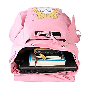 Vanlison Canvas Anime Backpack Rucksack Girls Backpack Bag Satchel School Bag Pink Large