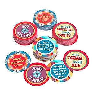Really Good Stuff Classroom Go for It Chips – Set of 100 with 50 Unique Messages – Encourage Positive Feelings & Confidence –Social-Emotional Learning – SEL for The Home and Classroom