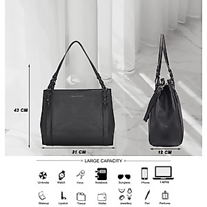 MARC PETER Hana Black Nappa Leather Hobo Bag for Women | Top Handle Satchel | Women Fashion Shoulder Bag