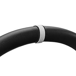 Alcantara Steering Wheel Center Stripe Marker Sticker,Non-Slip Steering Wheel Return to Standard Decals for Tesla Model 3,Y S Interior Trim (Gray Black)
